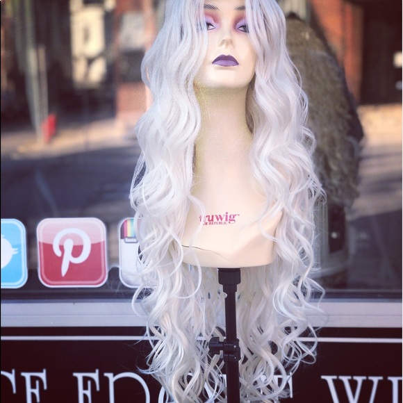 Accessories | White Wig 4 Inch Long White Wig Romance Curls | Poshmark